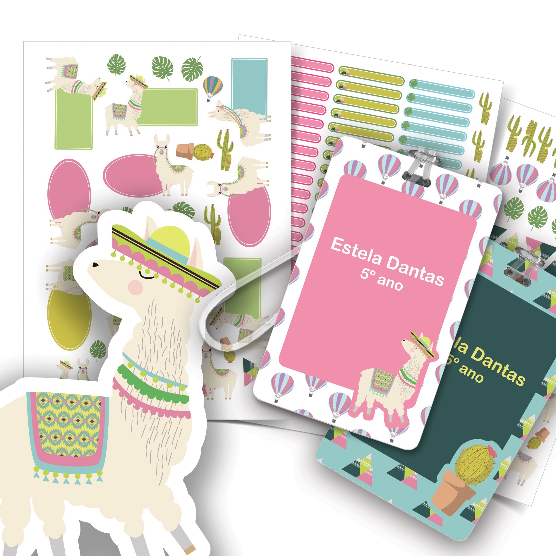 Etiquetas Escolares Lhama Personalizadas