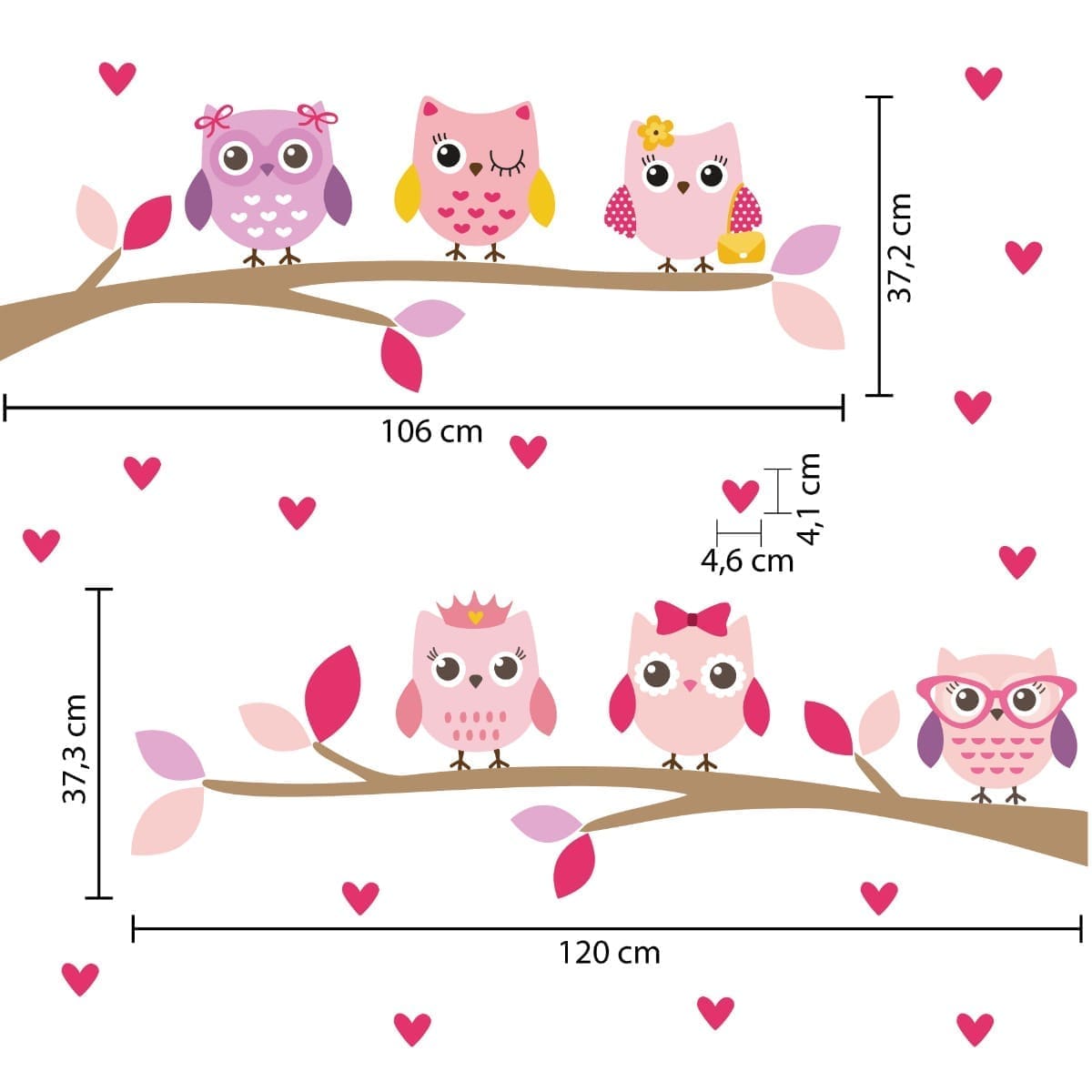 Adesivo de Parede Infantil Corujinhas no Galho | Quartinhos